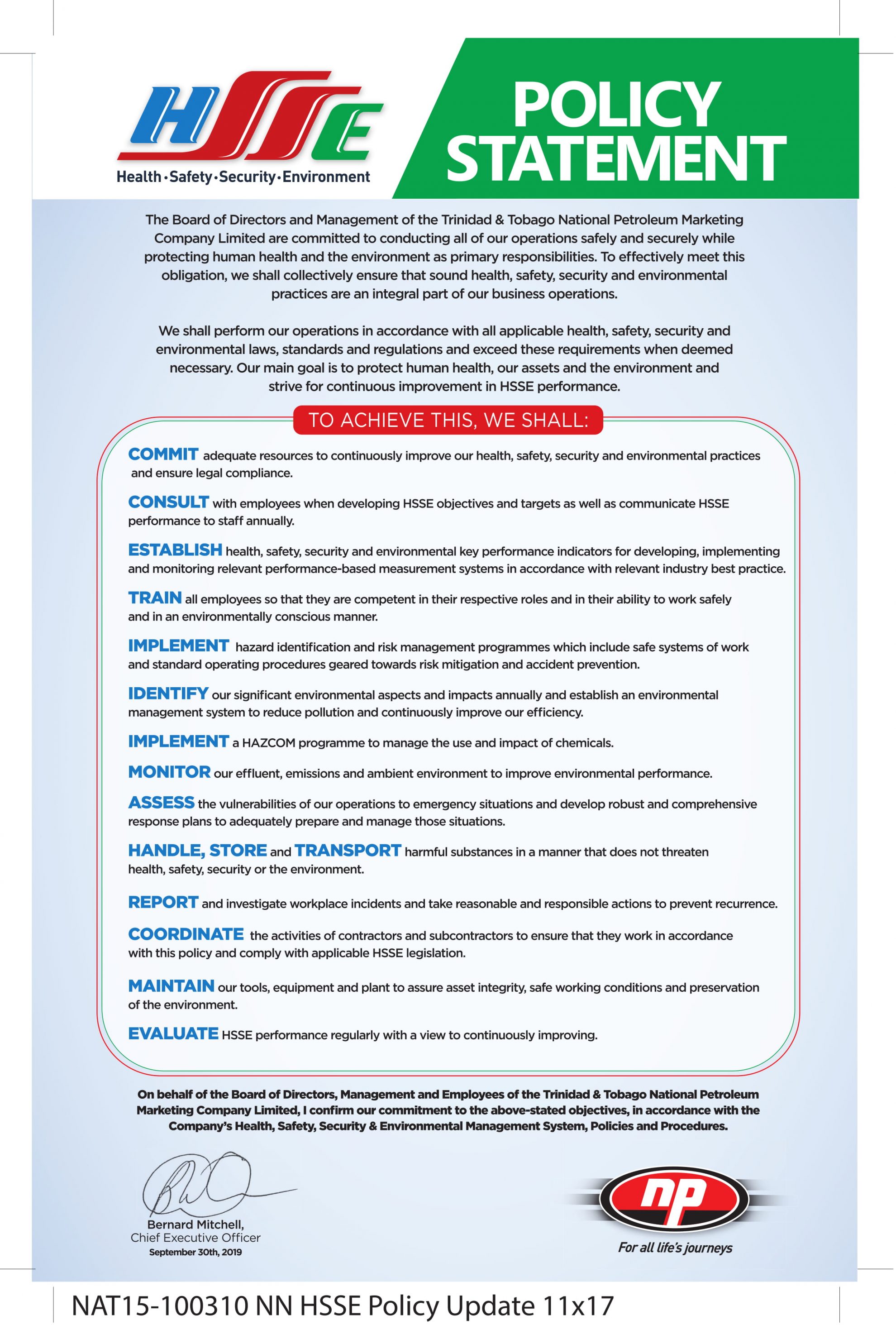 Health, Safety & Environment – Trinidad & Tobago National Petroleum ...